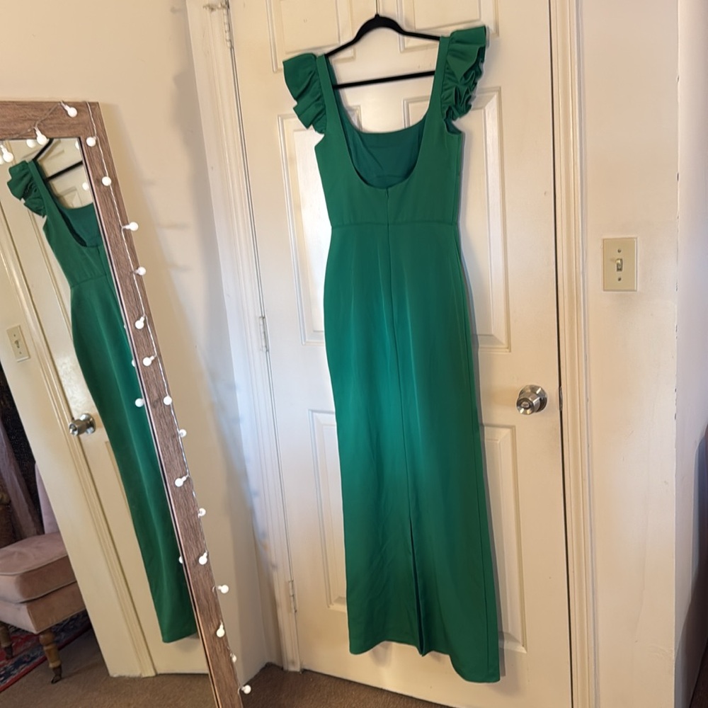 Mac Duggal | Dresses | Mac Duggalruffle Cap Sleeve Open Back Column ...